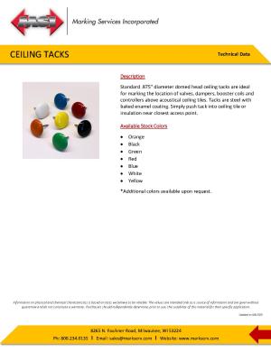 Ceiling Locator Tacks | Marking Services Incorporated